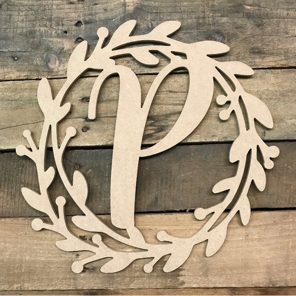 Build-A-Cross | Other | Buildacross P Wooden Cursive Wreath Frame ...